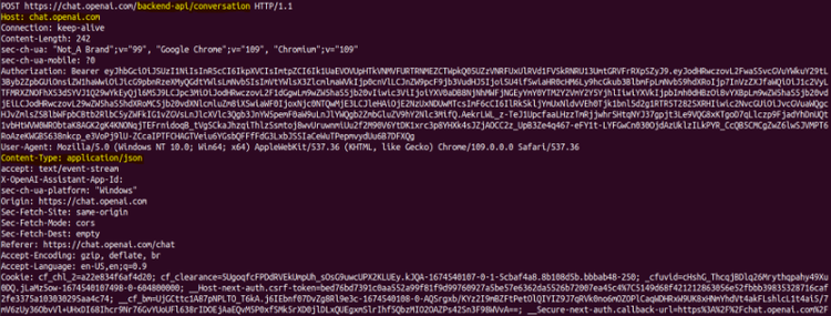 A Quick Look into ChatGPT's Network Traffic