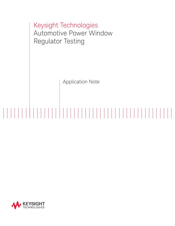 Automotive Power Window Regulator Testing PDF Asset Page | Keysight