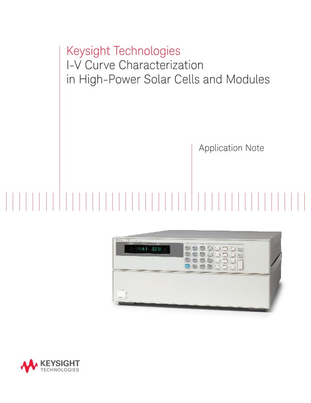 IV Curve Solar Cell Characterization PDF Asset Page | Keysight