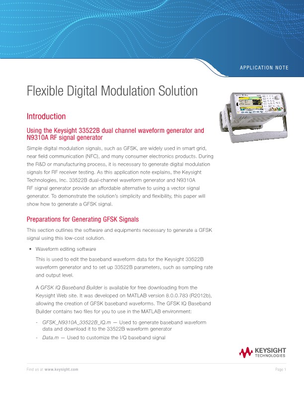 Flexible Digital Modulation Solution PDF Asset Page | Keysight