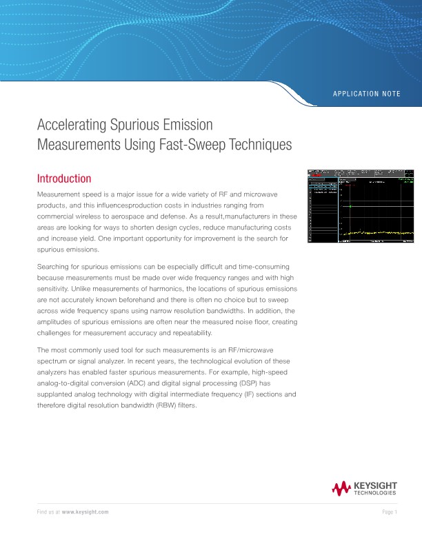 Spurious Emission Measurements Using Fast-Sweep Techniques PDF Asset ...