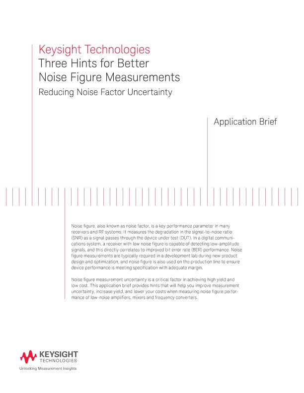 Better Noise Figure Measurements: 3 Hints PDF Asset Page | Keysight