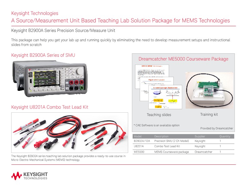 A Source/Measurement Unit Based Teaching Lab Solution Package for MEMS ...