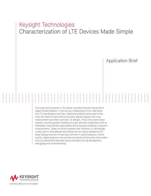 Characterization of LTE Devices Made Simple PDF Asset Page | Keysight