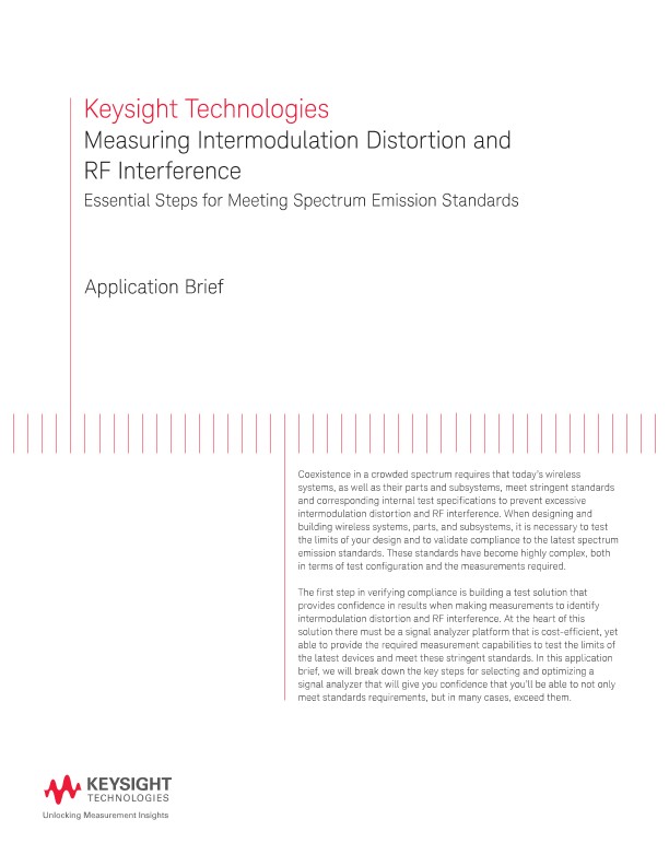 Measuring RF Intermodulation Distortion and Interference PDF Asset Page ...