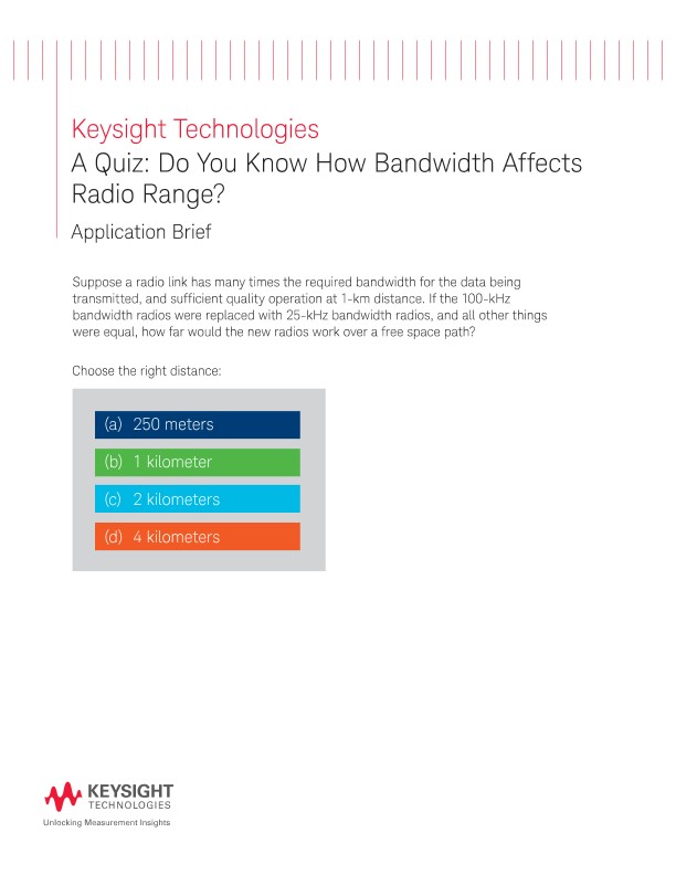 How Bandwidth Affects Radio Range PDF Asset Page | Keysight