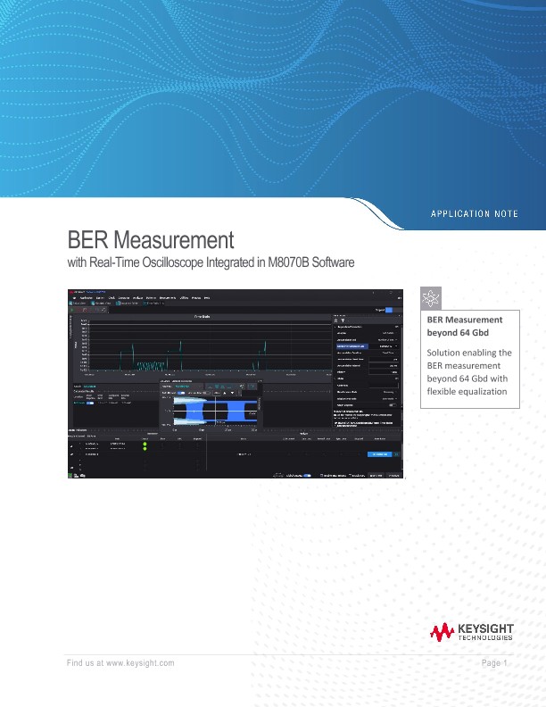 BER Measurement with Real-Time Oscilloscope Integrated in M8070B ...