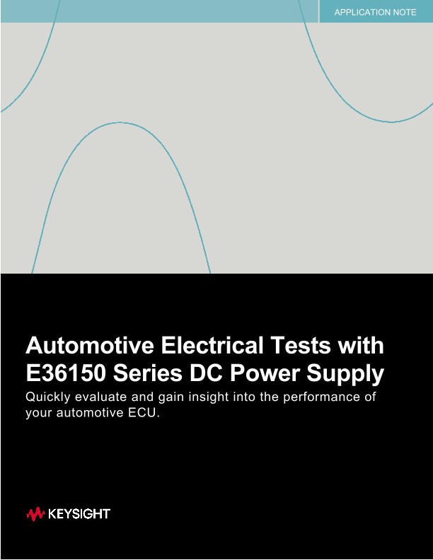 Automotive Electrical Tests with E36150 Series DC Power Supply PDF ...