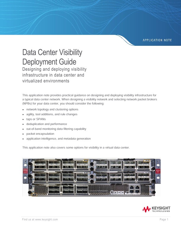 Data Center Visibility Deployment Guide PDF Asset Page | Keysight