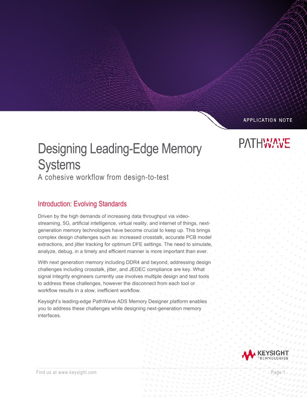 Designing Leading-Edge Memory Systems PDF Asset Page | Keysight