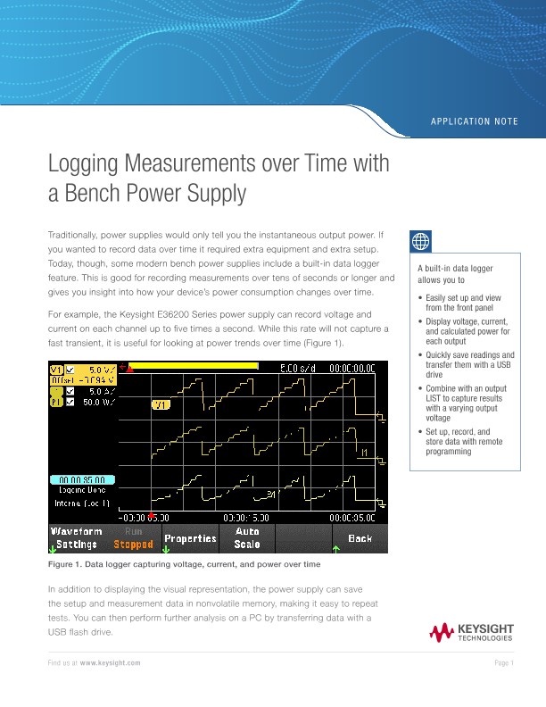 Logging Measurements over Time with a Bench Power Supply PDF Asset Page ...