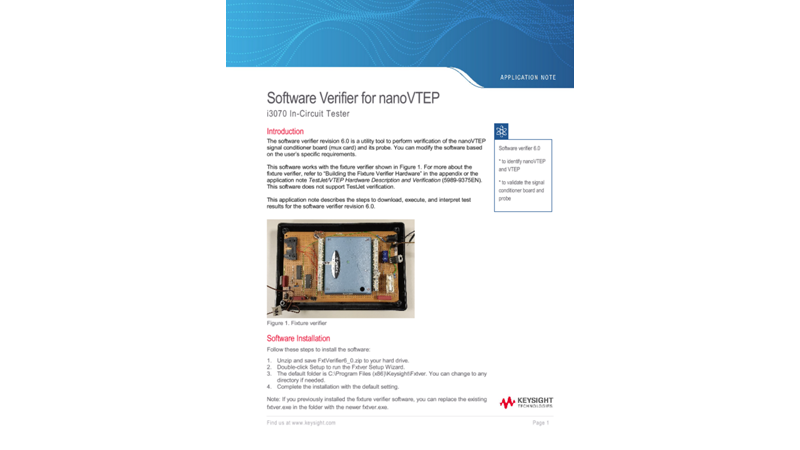NanoVTEP Vectorless Test Solution| Keysight