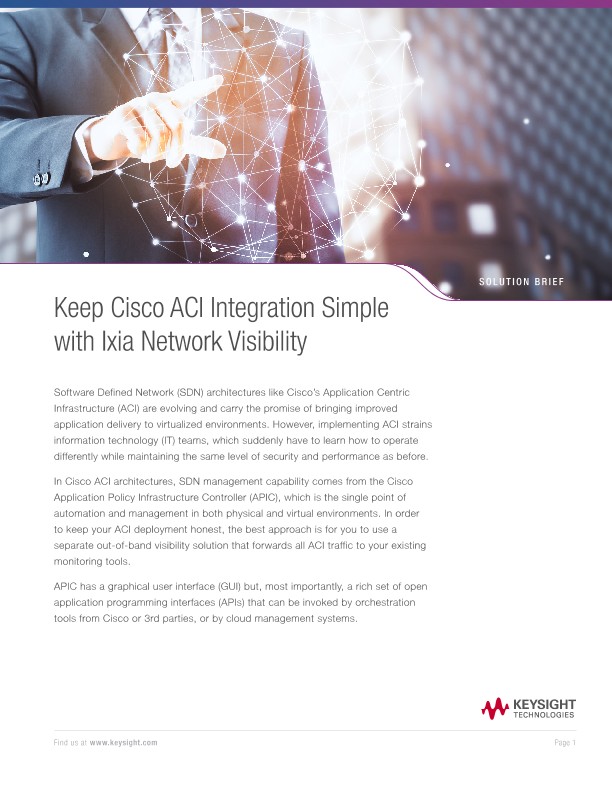 Keep Cisco ACI Integration Simple with Keysight Network Visibility PDF ...