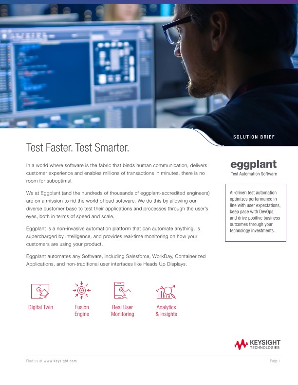 Test Faster. Test Smarter. PDF Asset Page | Keysight