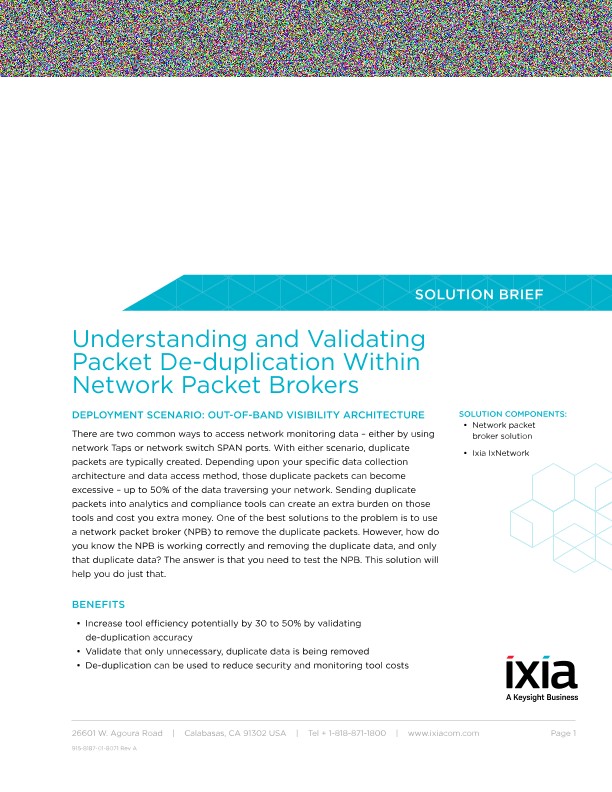 Understanding and Validating Packet De-duplication Within Network ...