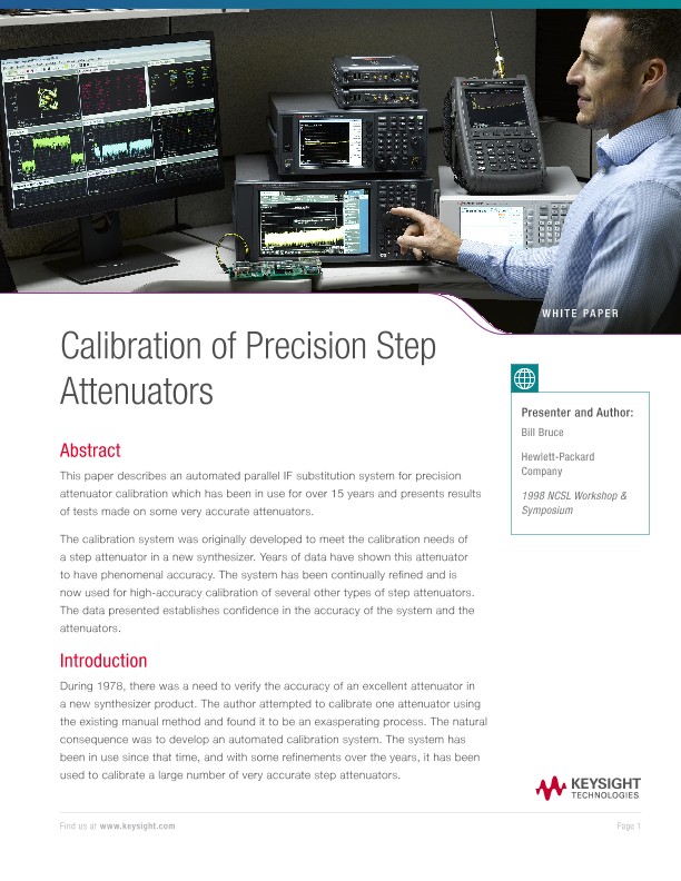 Attenuator Calibration of Precision Step Attenuators PDF Asset Page ...