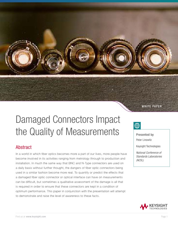 Damaged Connectors Impact the Quality of Measurements PDF Asset Page ...