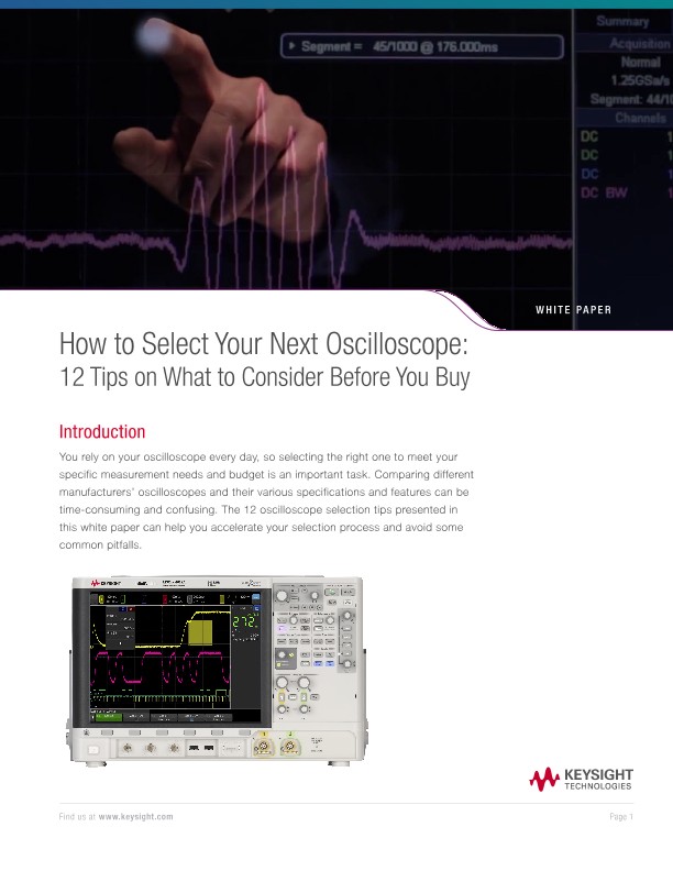 How to Select Your Next Oscilloscope: 12 Tips on What to Consider ...