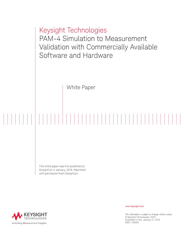 PAM-4 Simulation to Measurement Validation PDF Asset Page | Keysight