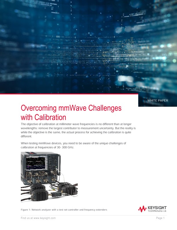 Millimeter-wave (mmWave) Calibration Challenges PDF Asset Page | Keysight