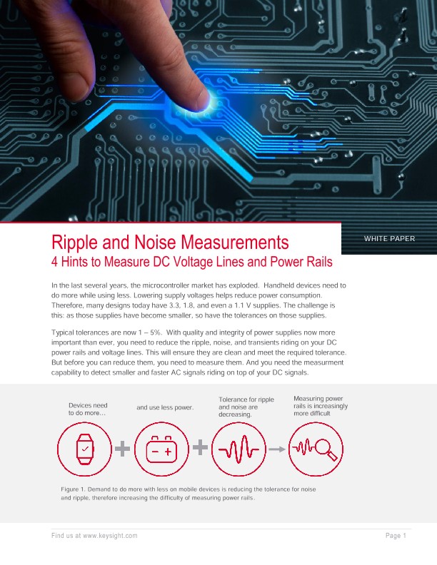 Ripple and Noise Measurements – 4 Hints PDF Asset Page | Keysight