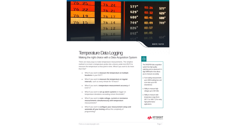 DAQ970A / DAQ973A Data Acquisition System | Keysight