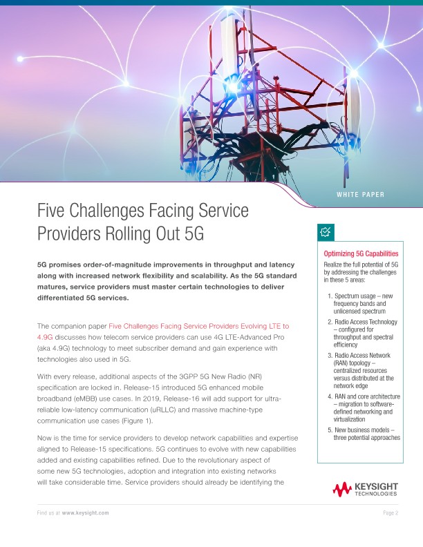 Five Challenges 5G Service Providers Need to Overcome PDF Asset Page ...