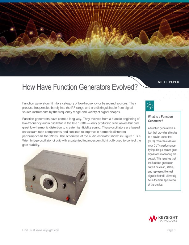 Have Function Generators Evolved? PDF Asset Page | Keysight