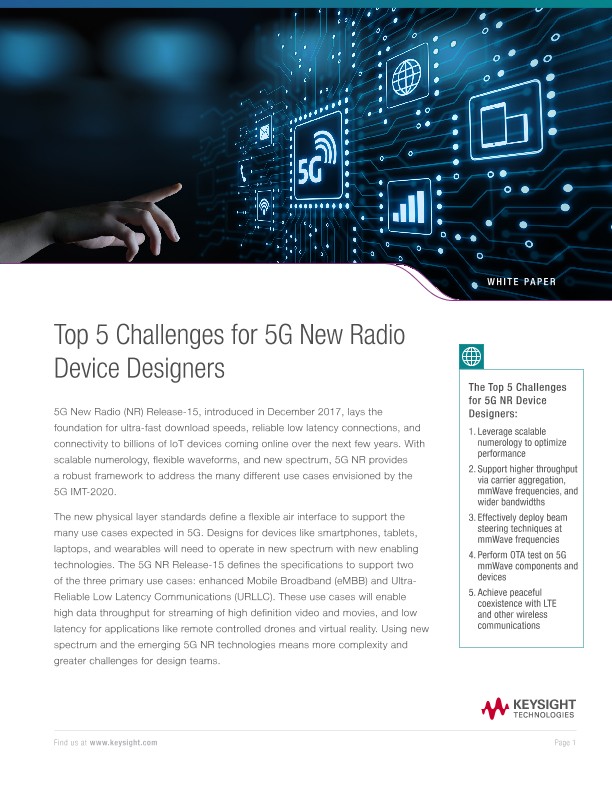 Top 5 Challenges for 5G New Radio Device Designers PDF Asset Page ...
