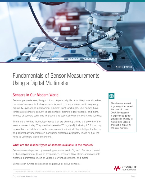 Sensor Measurements Using a Digital Multimeter PDF Asset Page | Keysight