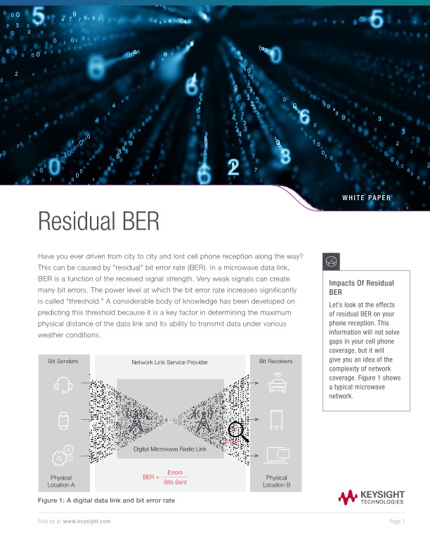 Residual Bit Error Rate (BER) PDF Asset Page | Keysight