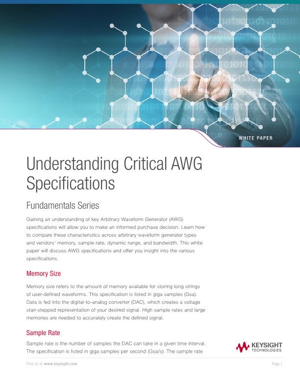 Understanding Critical AWG Specifications PDF Asset Page | Keysight