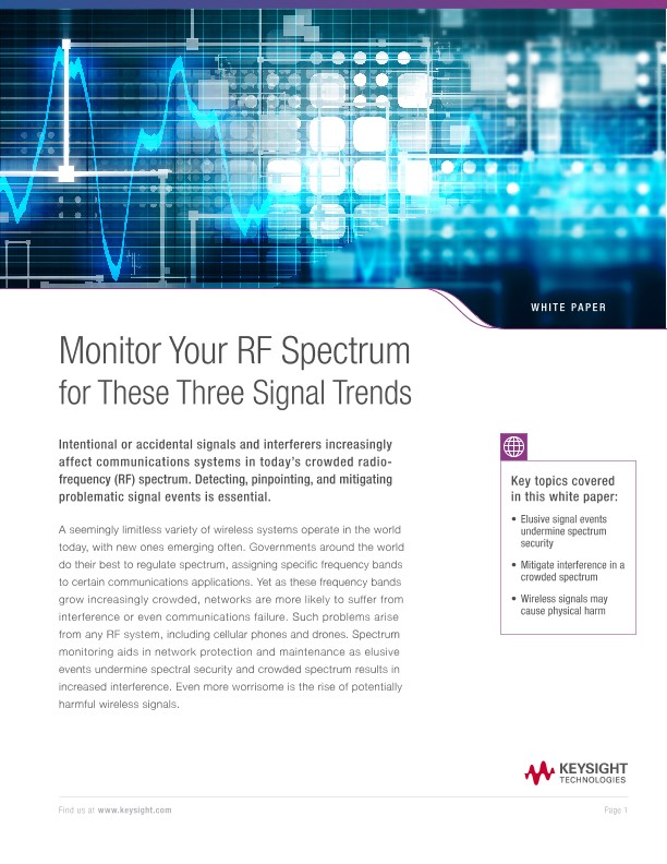 RF Spectrum Monitoring Signal Trends PDF Asset Page | Keysight