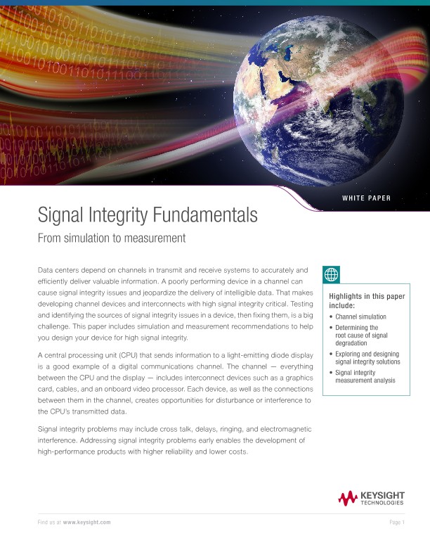 Signal Integrity Fundamentals PDF Asset Page | Keysight