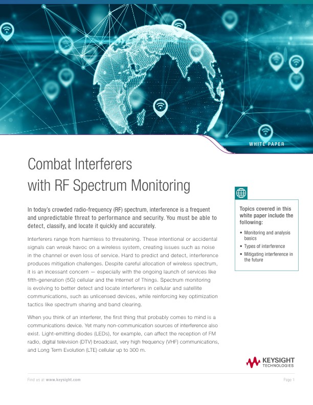 Combat Interferers with RF Spectrum Monitoring PDF Asset Page | Keysight