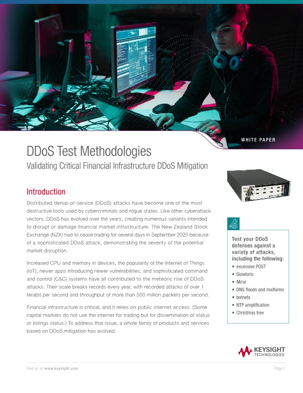 DDoS Test Methodologies, Validating Critical Financial Infrastructure ...