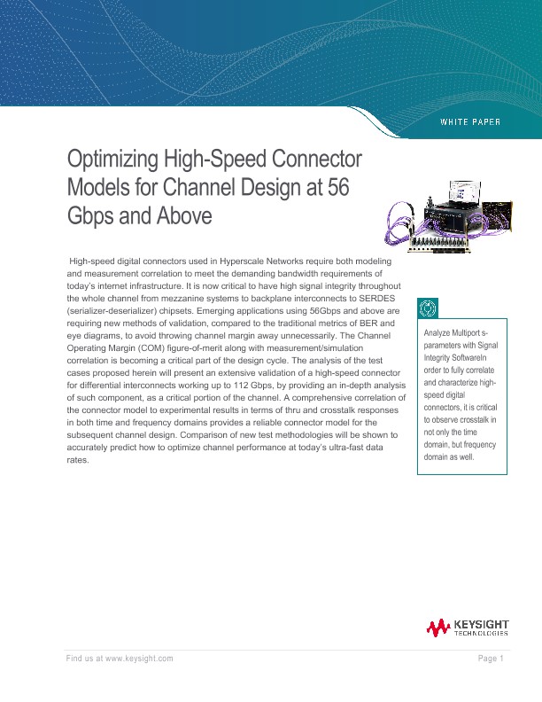 Optimizing High-Speed Connector Models for Channel Design at 56 Gbps ...