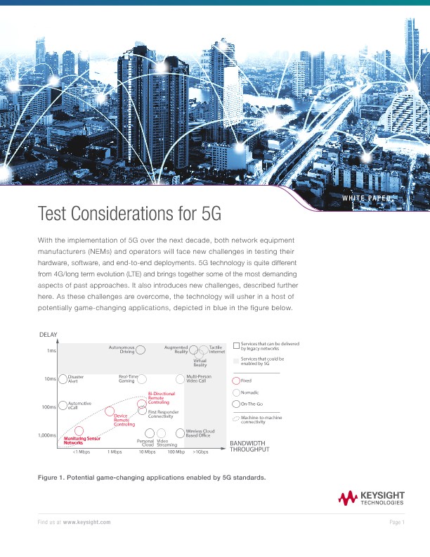 Test Considerations for 5G PDF Asset Page | Keysight