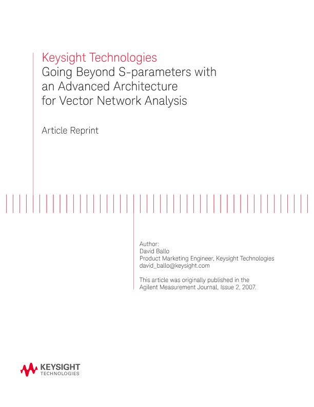 Going Beyond S-parameters with an Advanced Architecture for VNA PDF ...