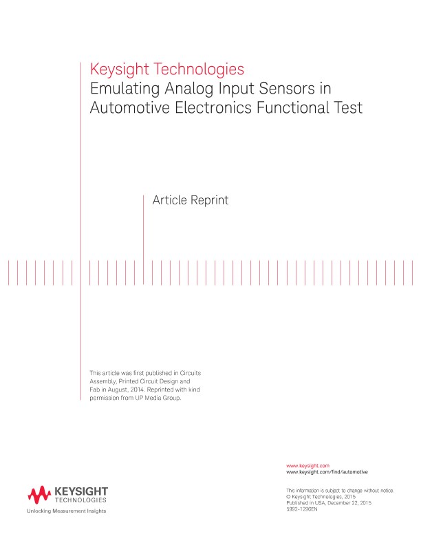 Emulating Analog Input Sensors in Automotive Electronics Functional ...
