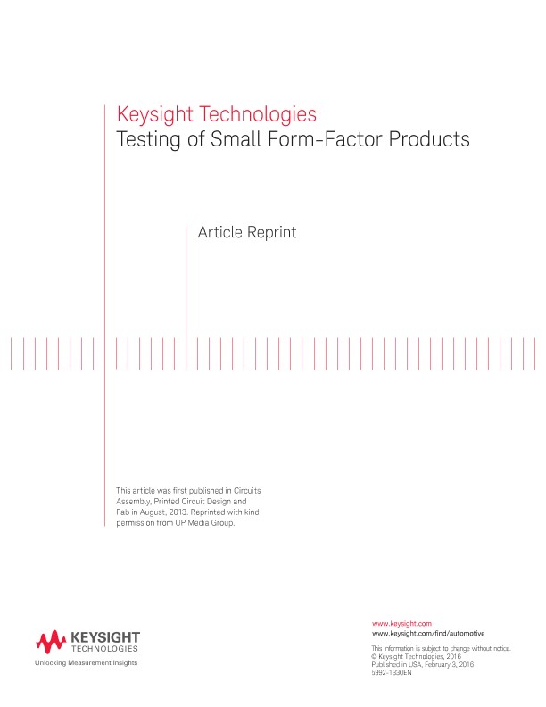 Testing of Small Form-Factor Products PDF Asset Page | Keysight