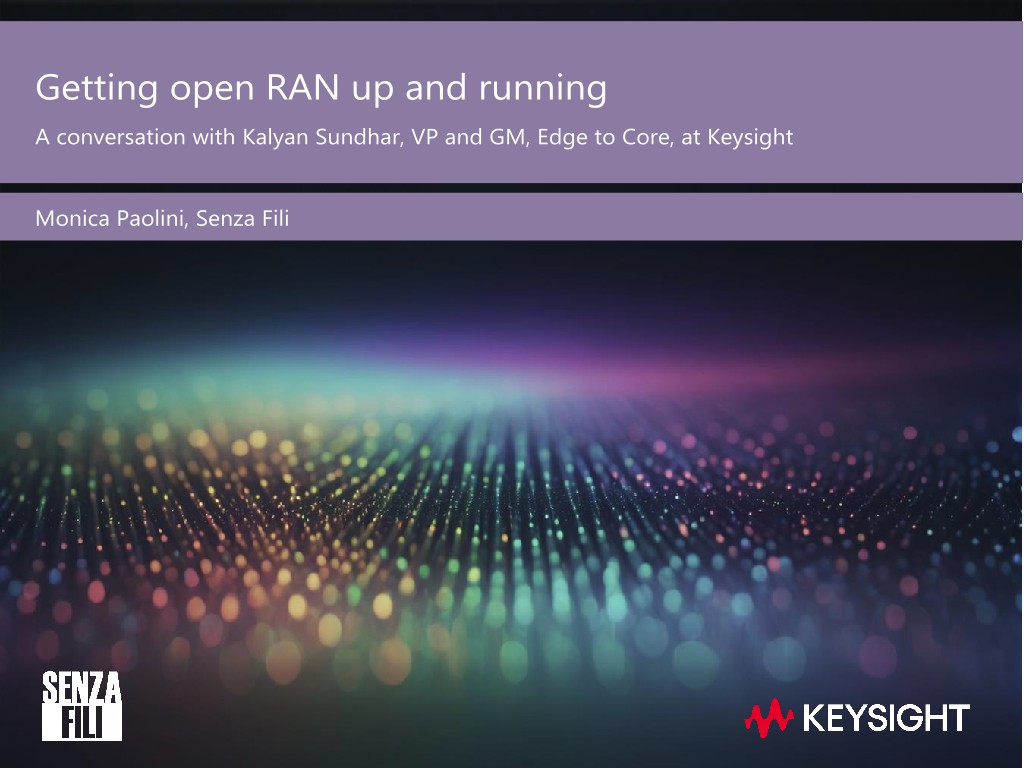 Getting Open RAN Up and Running PDF Asset Page | Keysight
