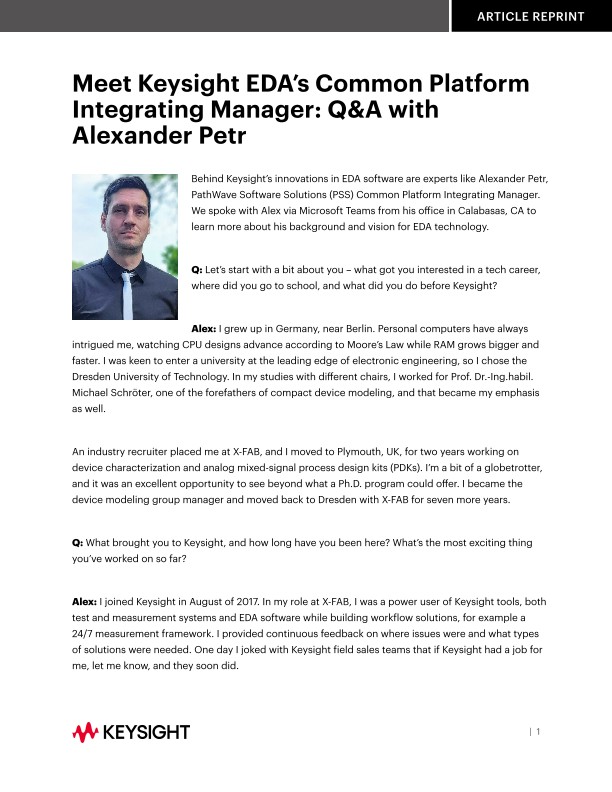 Meet Keysight EDA’s Common Platform Integrating Manager: Q&A with ...