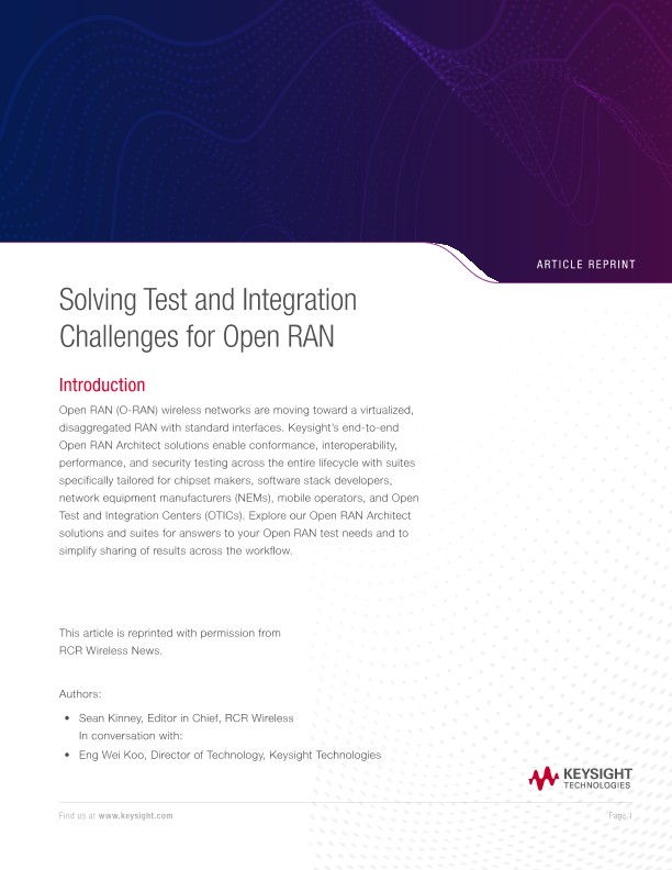 Solving Test and Integration Challenges for Open RAN PDF Asset Page ...