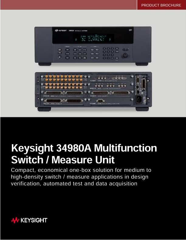 Keysight 34980A Multifunction Switch / Measure Unit PDF Asset Page ...