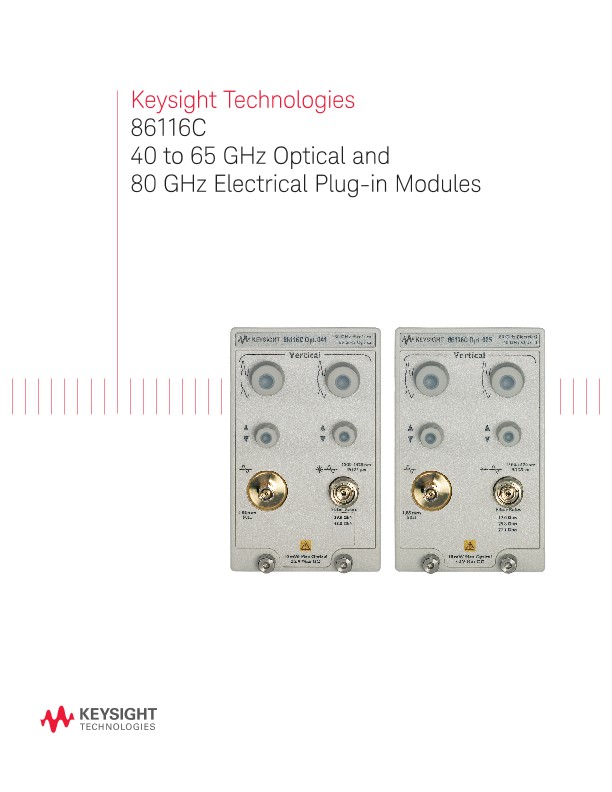 86116C 40 to 65 GHz Optical and 80 GHz Electrical Plug-in Modules PDF ...