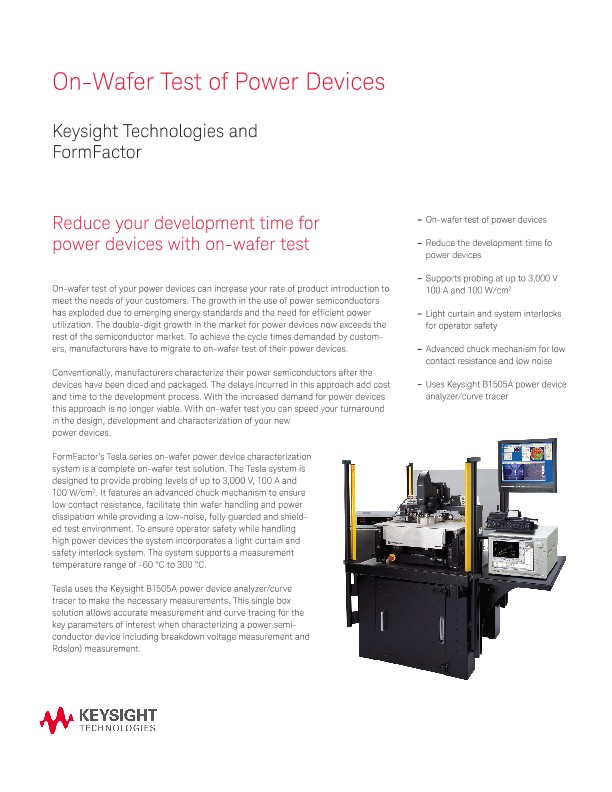On-Wafer Test of Power Devices PDF Asset Page | Keysight