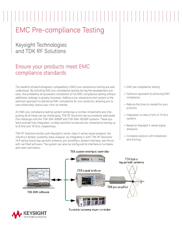 EMC Pre-compliance Measurements PDF Asset Page | Keysight