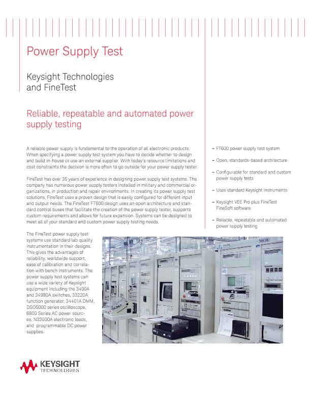 Power Supply Test PDF Asset Page | Keysight