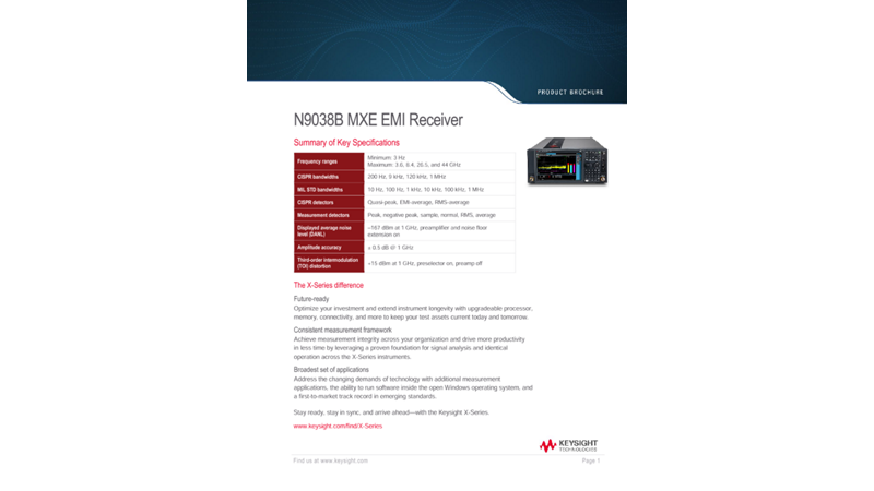 N9038B MXE EMI Test Receiver, 3 Hz to 44 GHz | Keysight